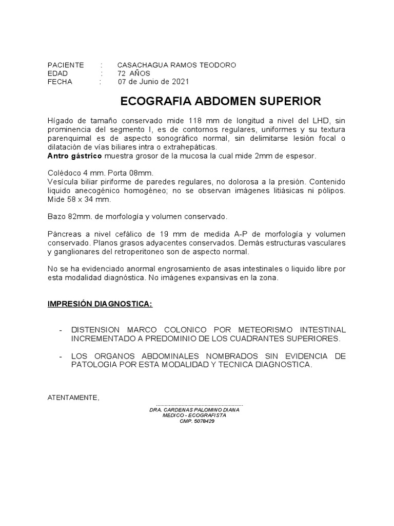 Meteorismo intestinal en ecografía abdominal | PDF | Salud y bienestar ...