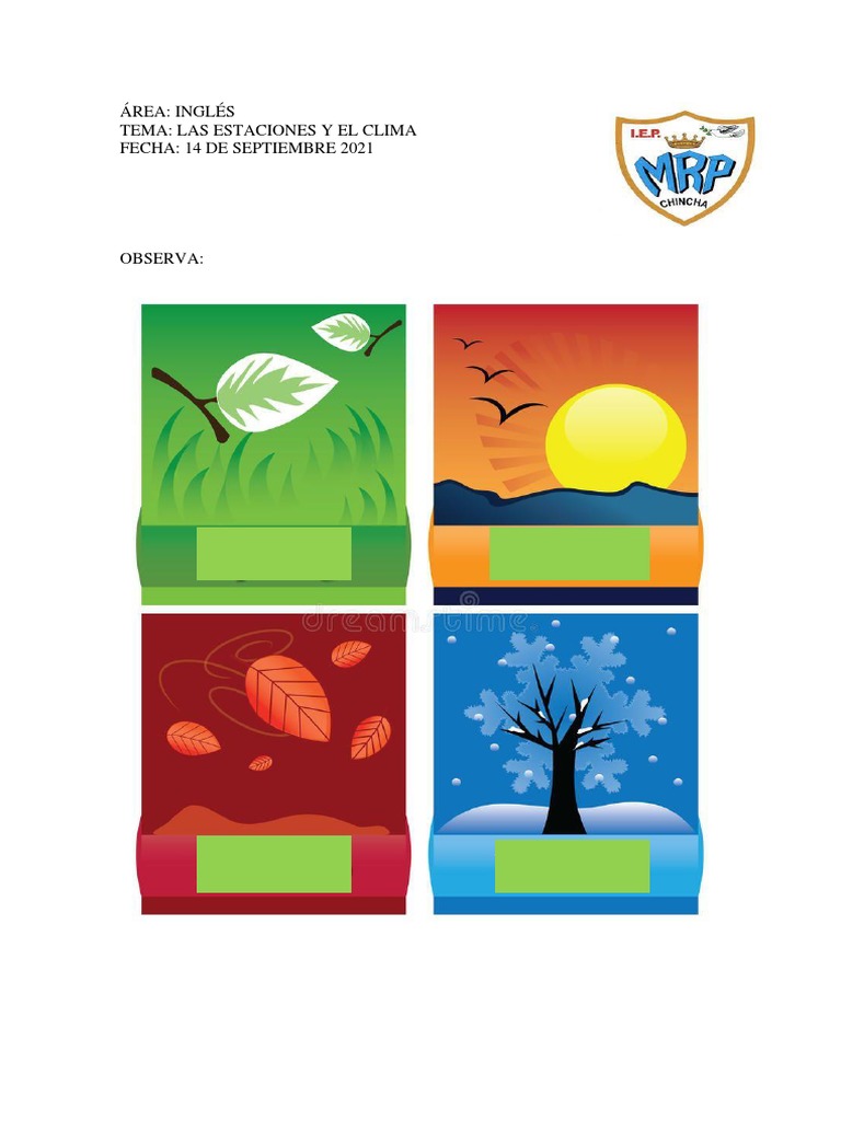 Área Inglés Las Estaciones y El Clima | PDF