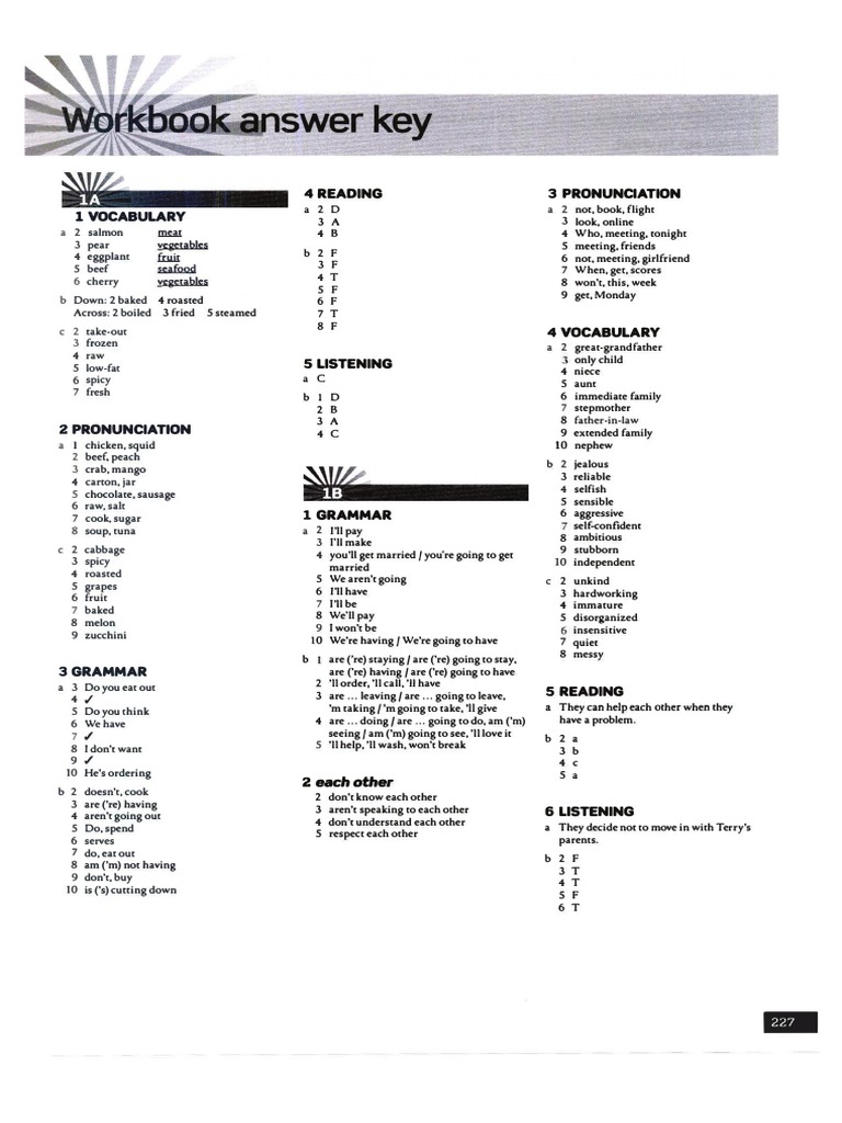 Workbook - Answer Key - AEF 3 - 3A | PDF