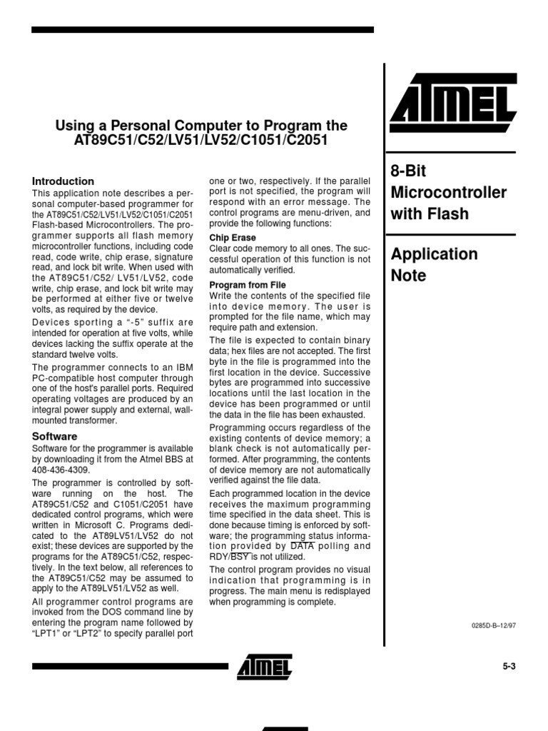 Programmer AT89C51 | PDF | Bit | Computer Program