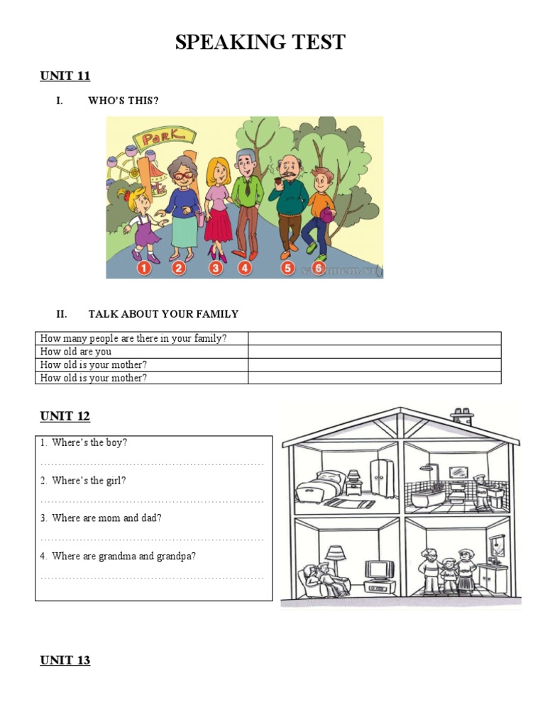 Speaking Test: Unit 11 | PDF