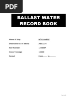 Ballast Water Record Book Amendments | PDF