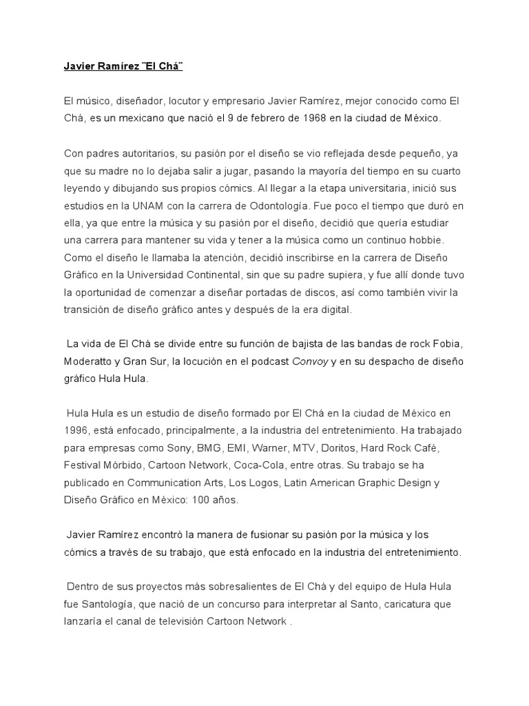 Javier Ramírez El Chá | PDF