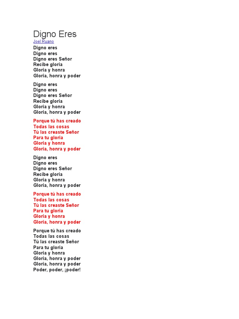 Digno Eres | PDF
