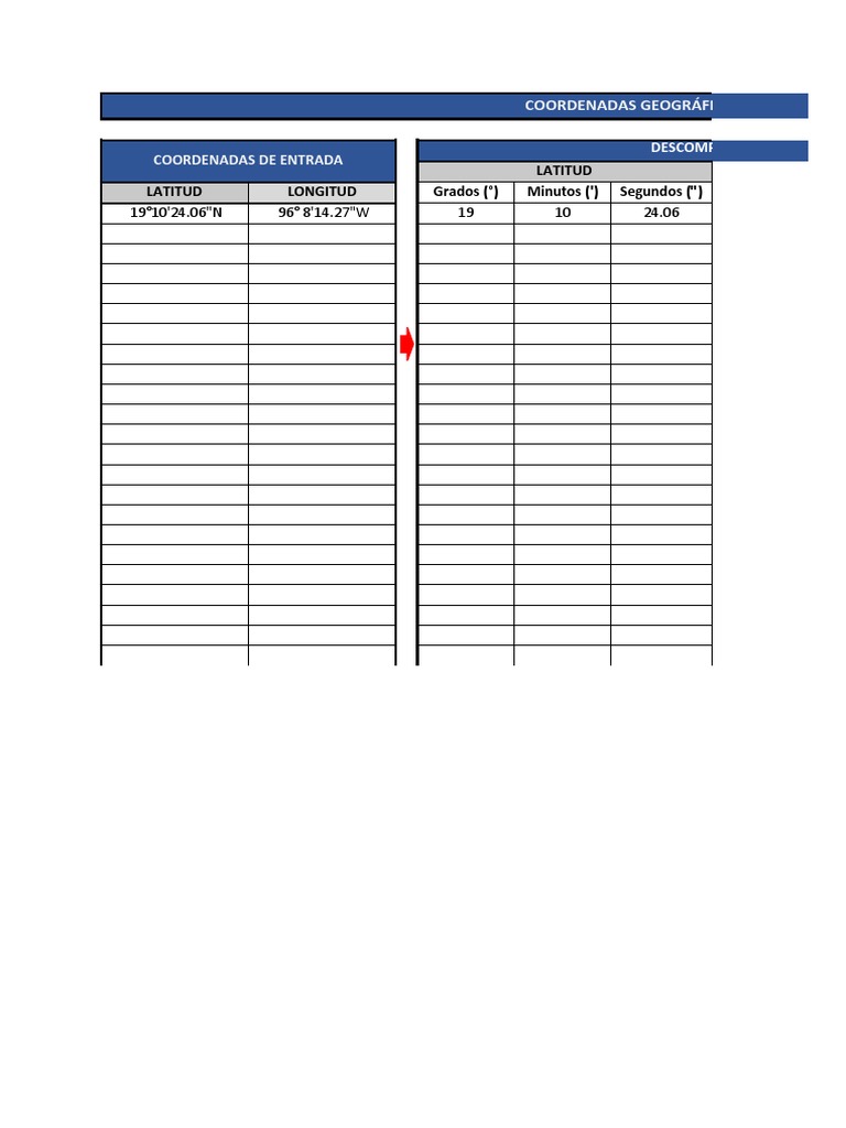 Convertidor de Grados Minutos y Segundos A Grado Decimal - Coordenadas ...