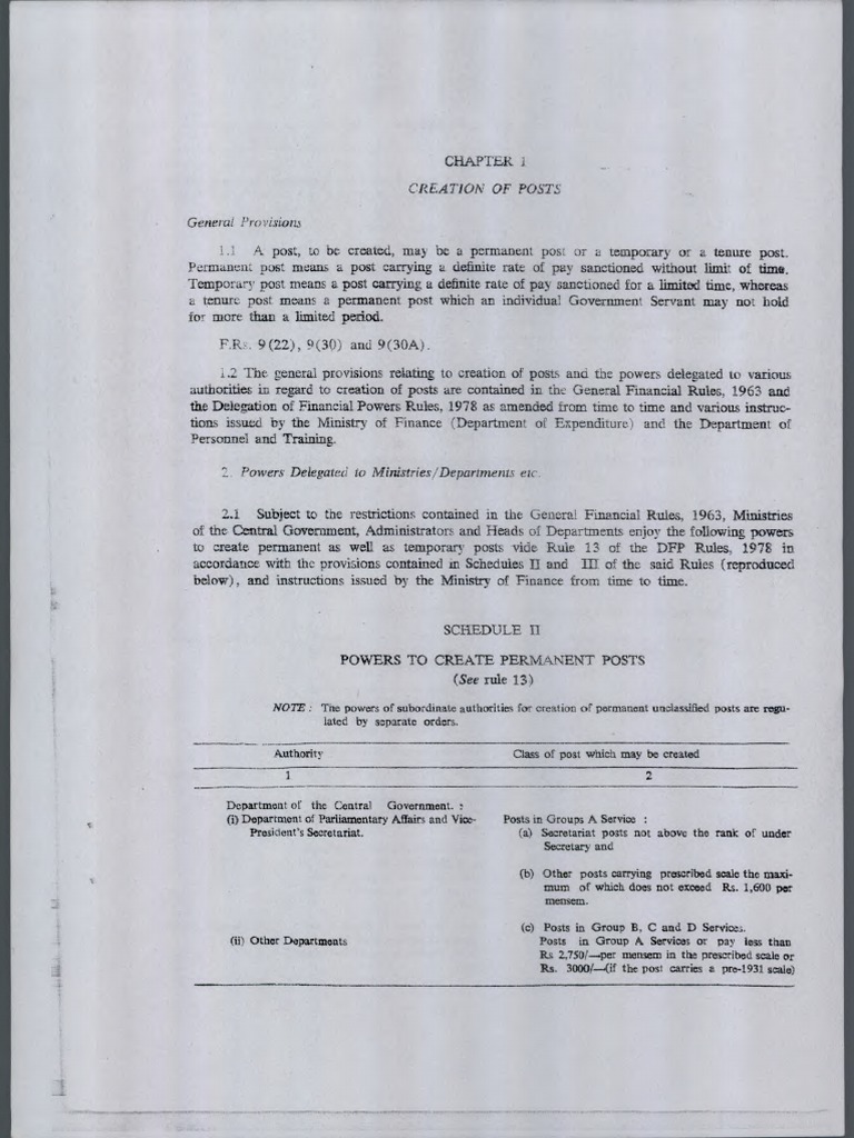 Guidelines for Creation of Posts | PDF | Government Of India | Government