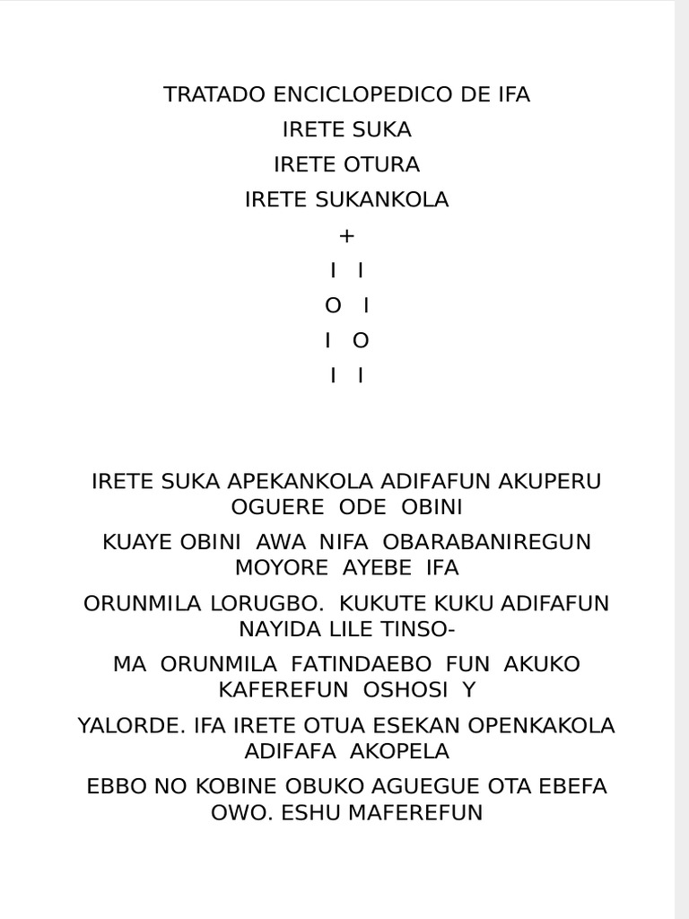 Vdocuments - MX Tratado de Ifa Irete Sukankola | PDF | Mitología | Supersticiones