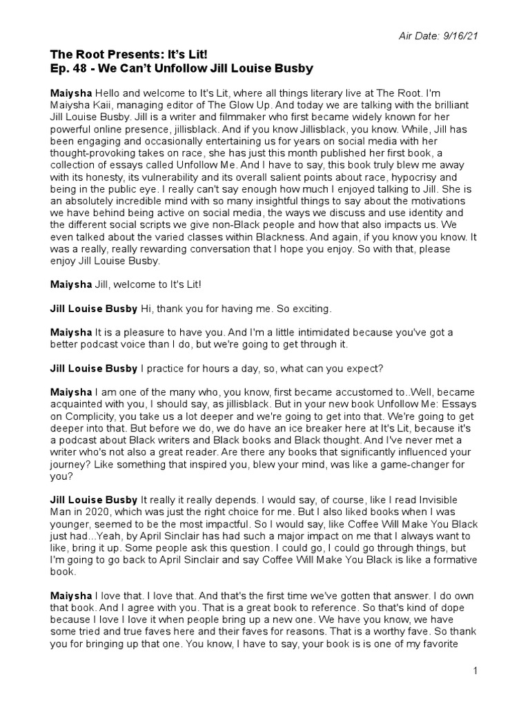 Unpacking Jill Louise Busby's Journey | PDF