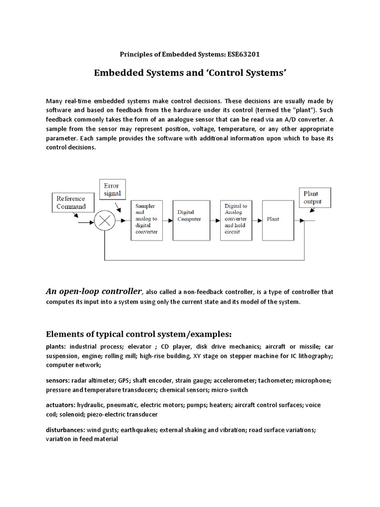 ESE63201 L11 Control Systems | PDF | Control Theory | Control System