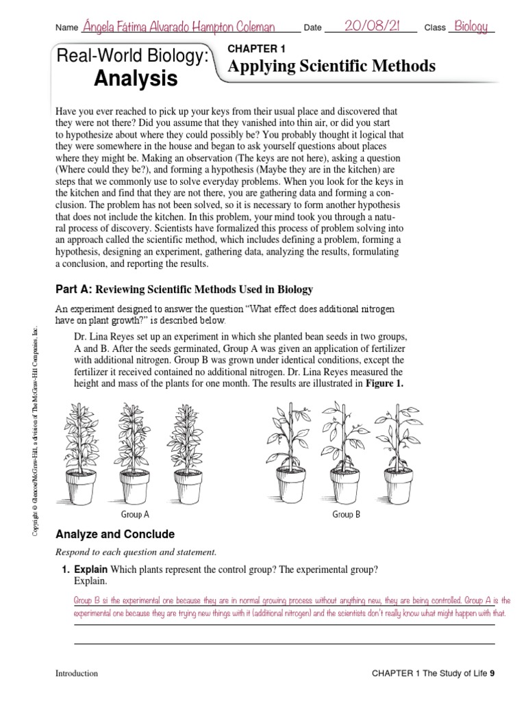 Analysis: Real-World Biology | PDF | Scientific Method | Experiment