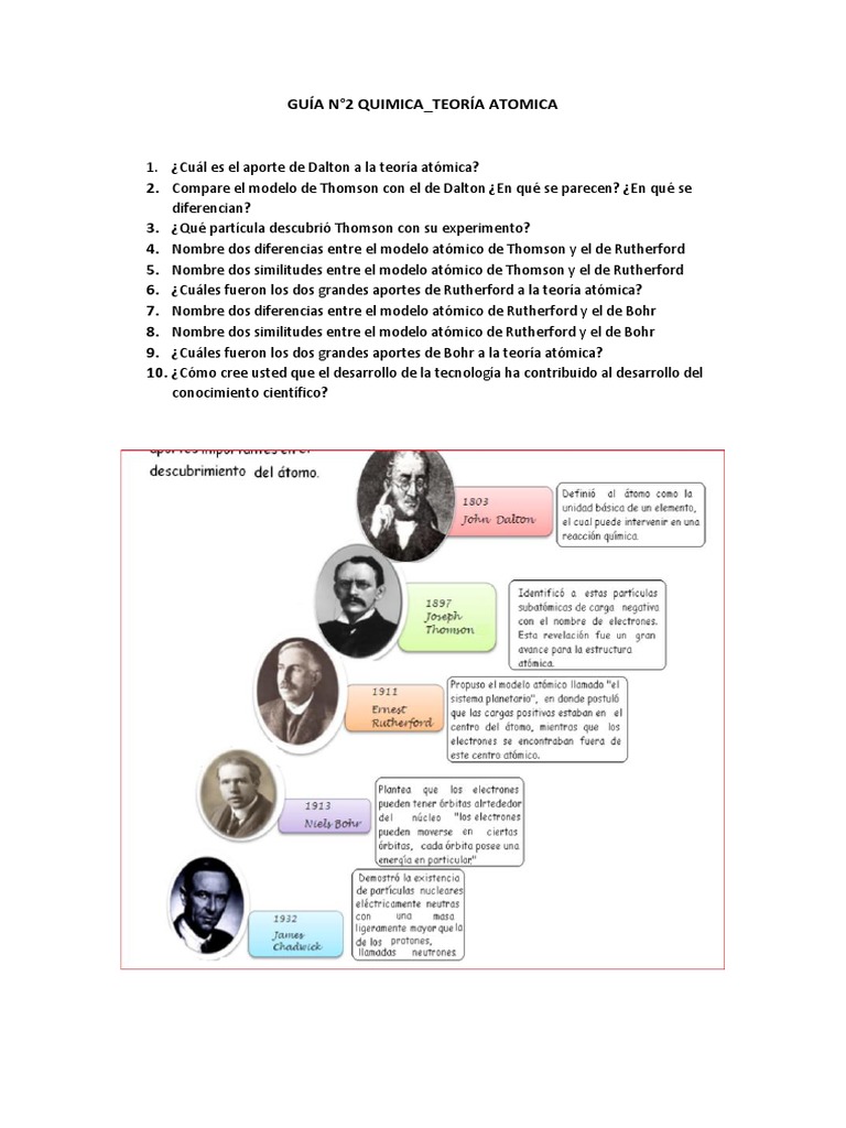 GUÍA N2 - Teoría Atómica | PDF