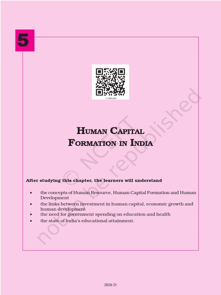 Human Capital Ncert | Download Free PDF | Human Capital | Economic Growth