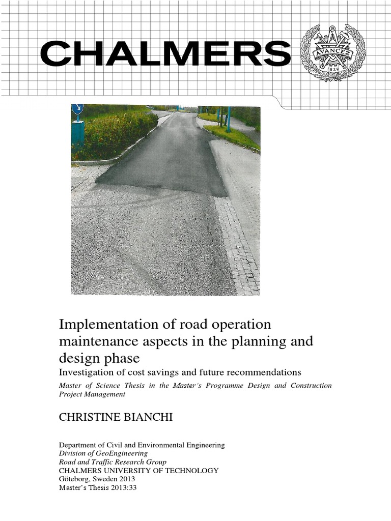 Implementation of Road Operation Maintenance Aspects in The Planning ...