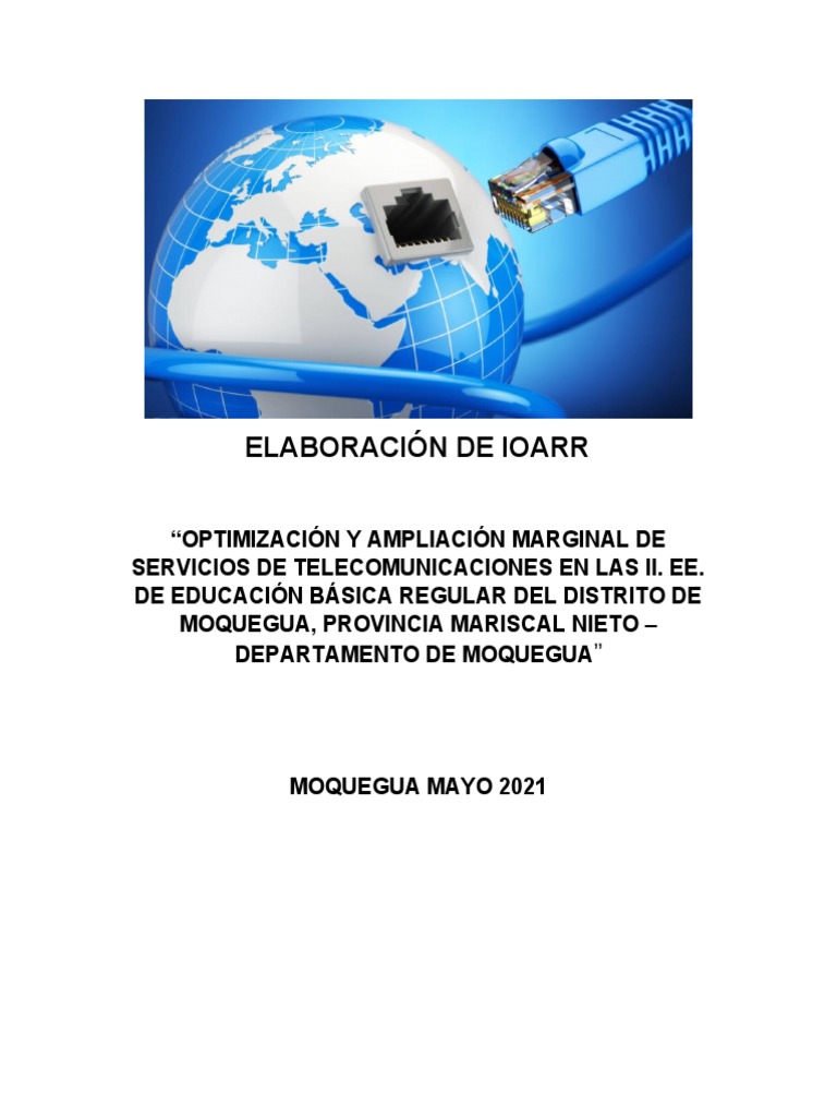 TDR ELABORACIÓN DE IOARR | PDF | Punto de acceso inalámbrico | Inalámbrico