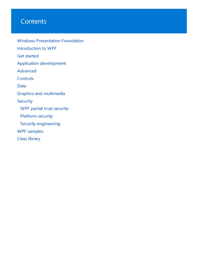 Wpf Pdf Windows Presentation Foundation Extensible Application Markup Language