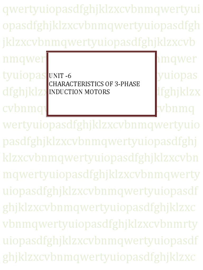 Electrical Machines Notes em-II | PDF | Nature | Electric Motor