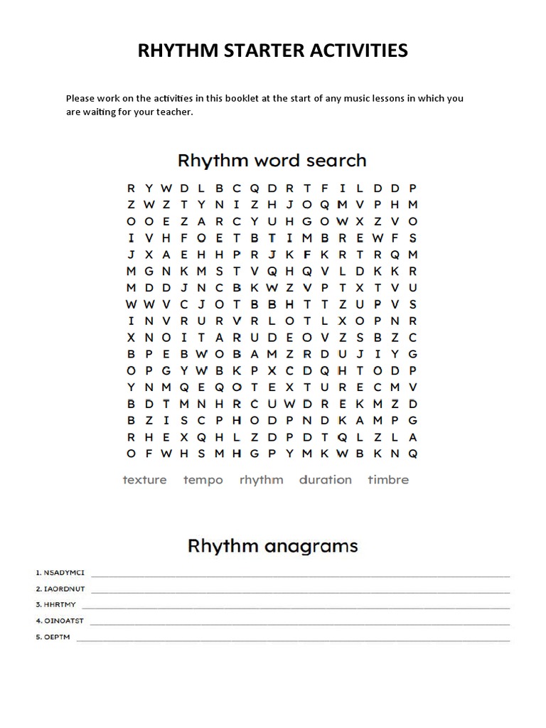 Rhythm Starter Booklet | PDF