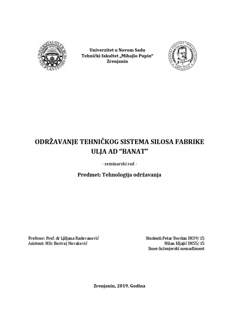 Tehnologija Odrzavanja Silosa | PDF