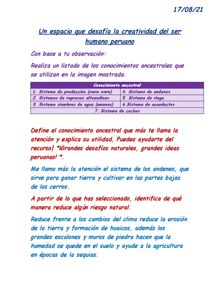 Un Espacio Que Desafía La Creatividad Del Ser Humano Peruano | PDF ...