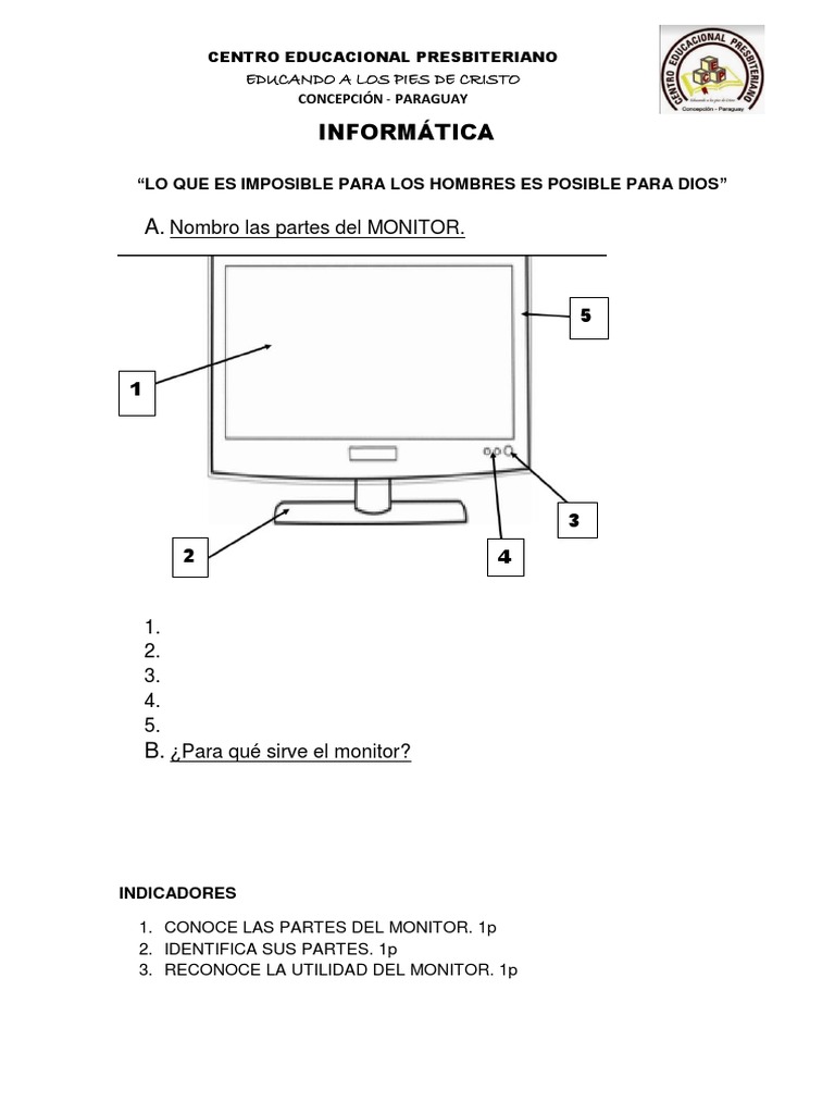Partes del Monitor para Niños | PDF