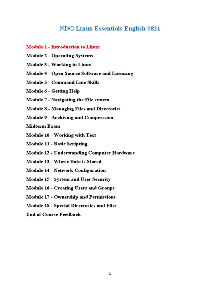 NDG Linux Essentials English 0821 | PDF | Linux Distribution | Linux