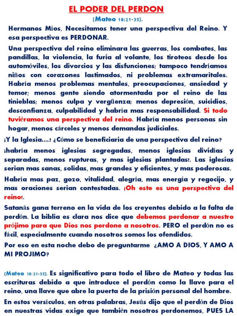 El Poder Del Perdon | PDF | Perdón | Cristo (título)