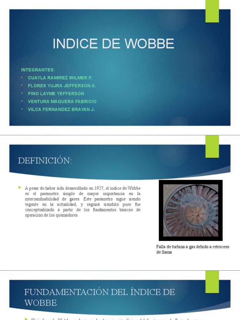 Indice de Wobbe - Diapositivas | PDF | Gases | Combustión