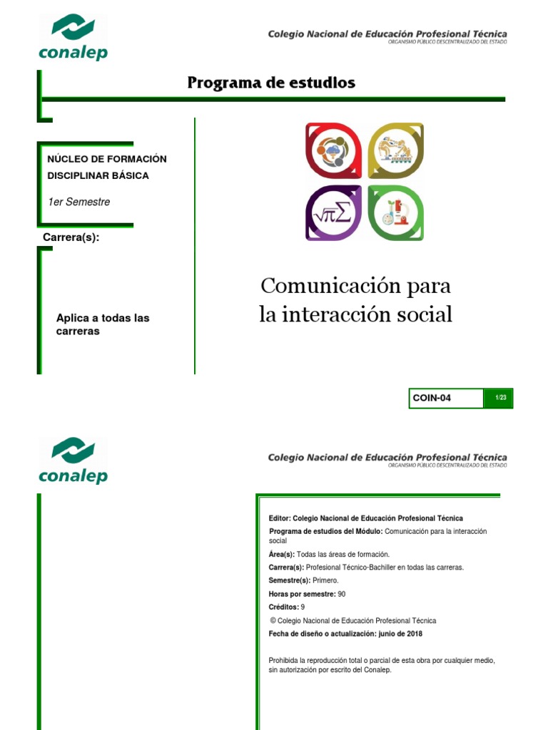 Comunicaci N para La Interaccion Social 04-P | PDF | Plan de estudios | Aprendizaje