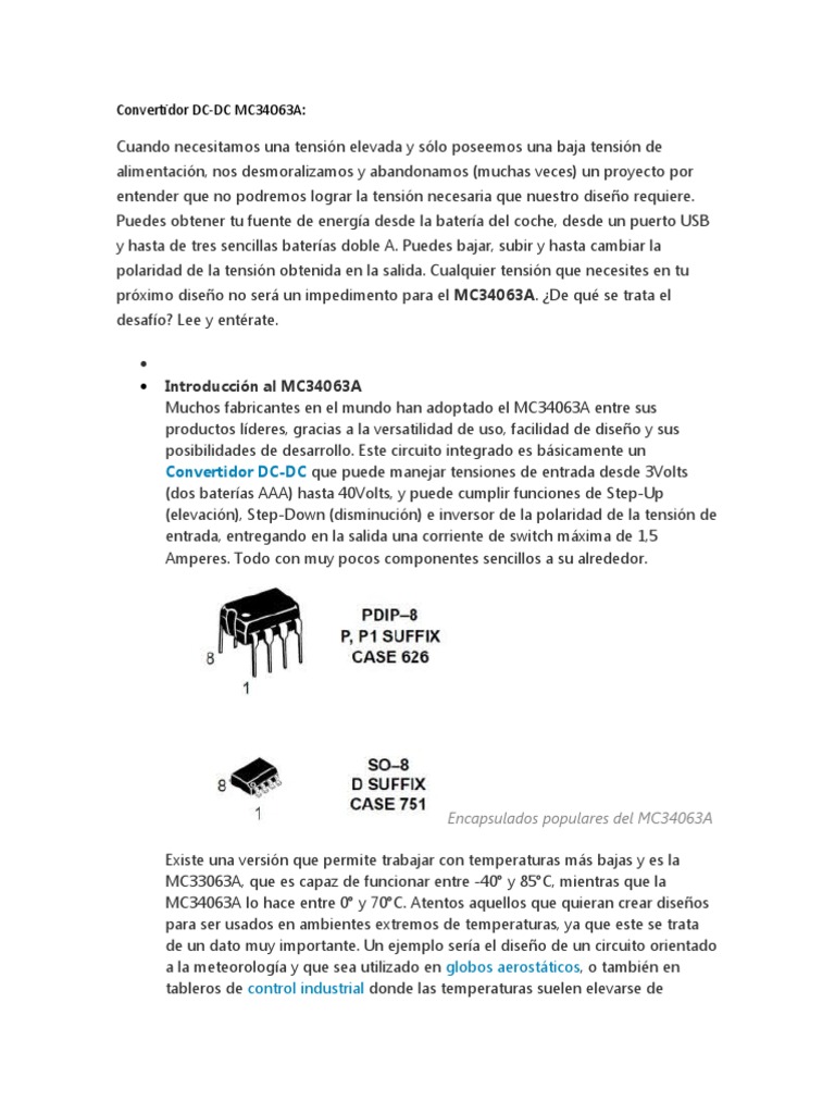Convertidor DC-DC MC34063A | PDF | Transistor | Inductor
