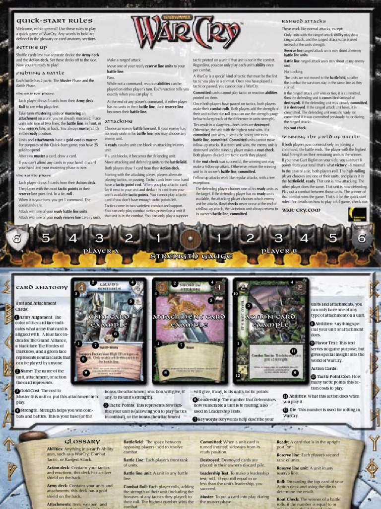 WarCry Demo Rules | PDF | Battles | Games Of Mental Skill