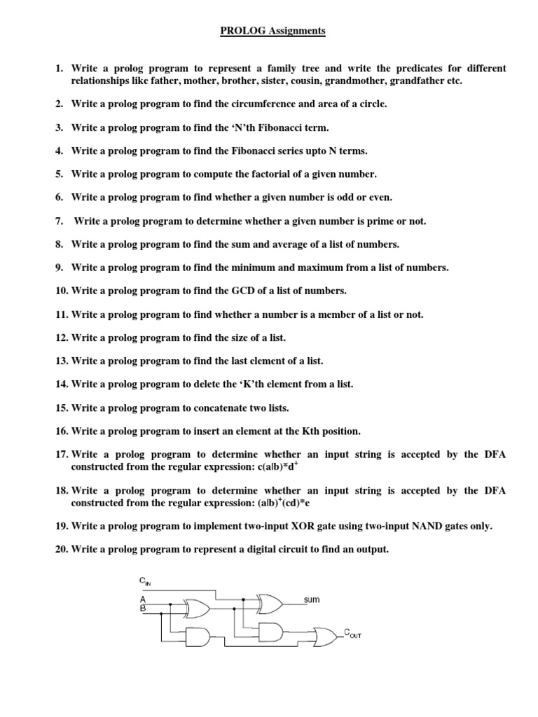 A Collection Of Prolog Programming Exercises Exploring Data Structures Algorithms Logic And 3158