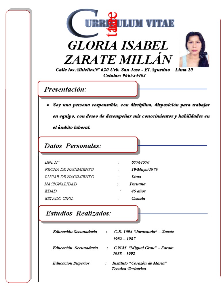 CV Isabel Zarate | PDF