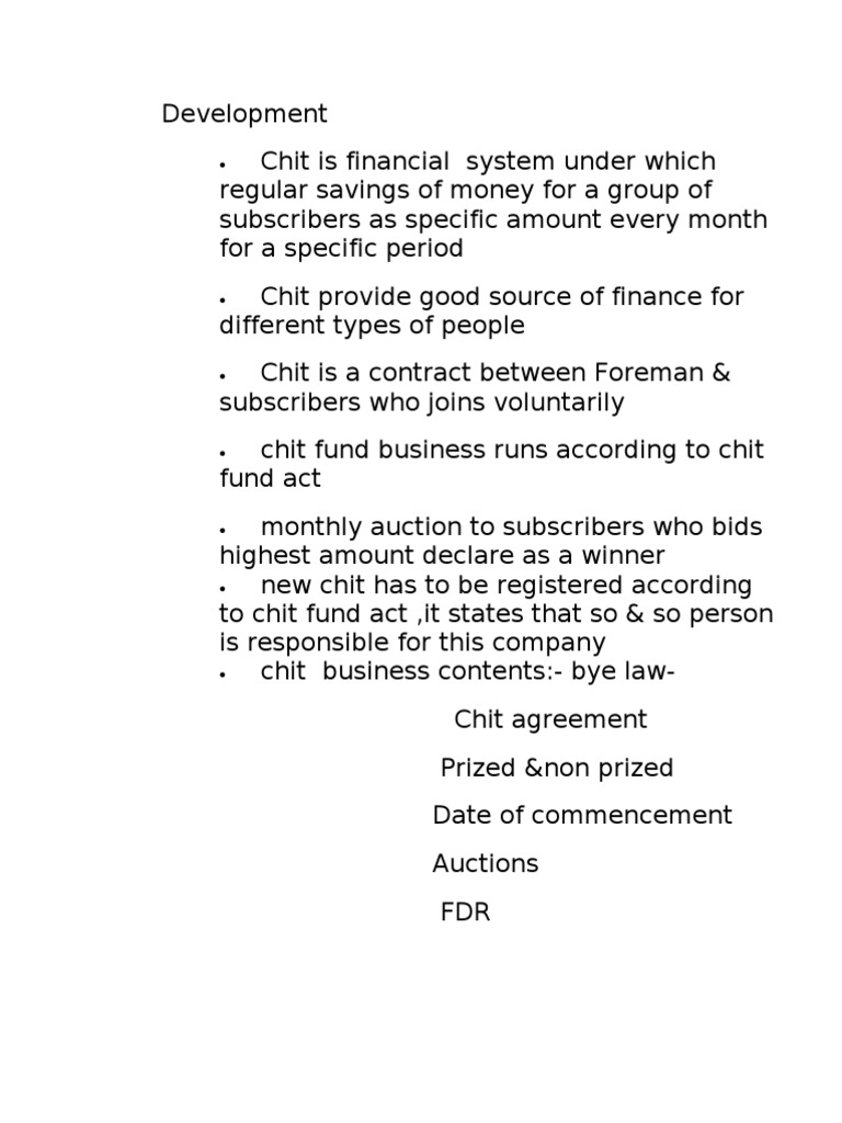 Chit Fund Development | PDF | Receipt | Cheque