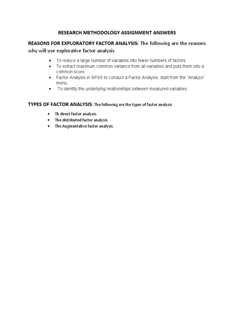 Research Methodology Assignment Answers Pdf