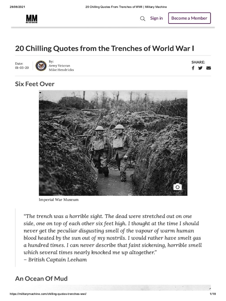 20 Chilling Quotes From Trenches of WWI - Military Machine | PDF