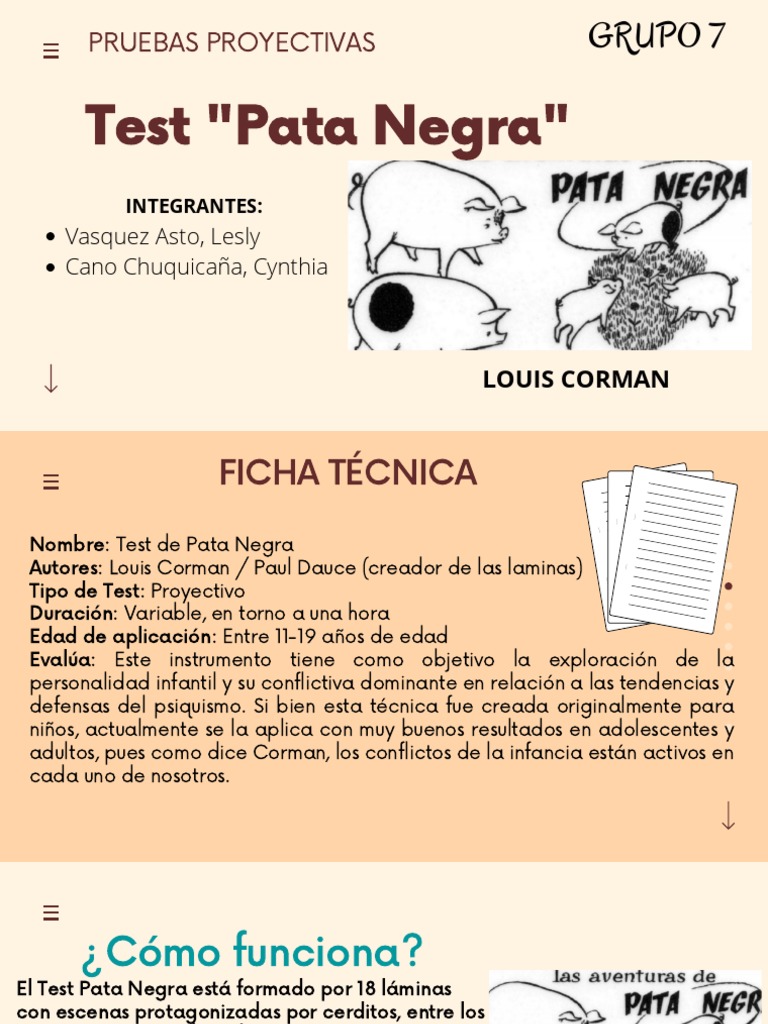 Análisis del Test Proyectivo "Pata Negra | PDF | Conceptos psicologicos ...