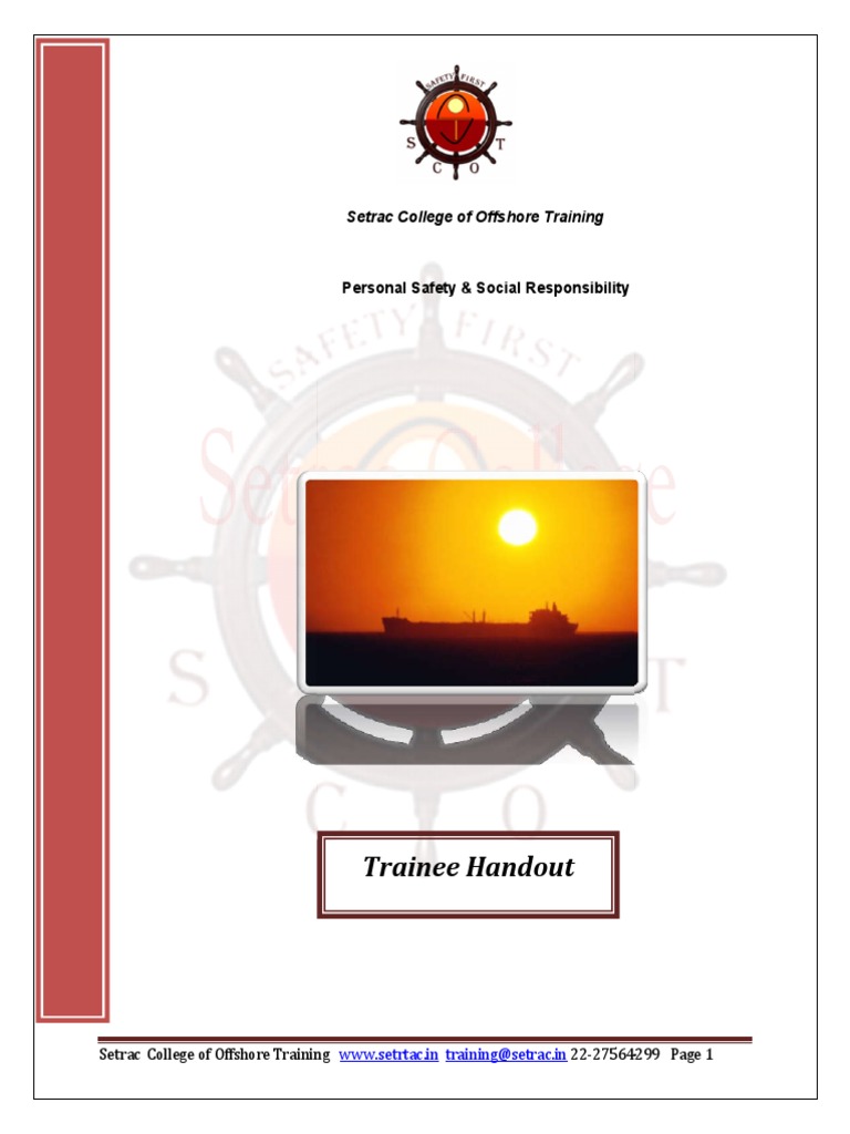 Trainee Handout: Personal Safety & Social Responsibility | PDF | Team ...