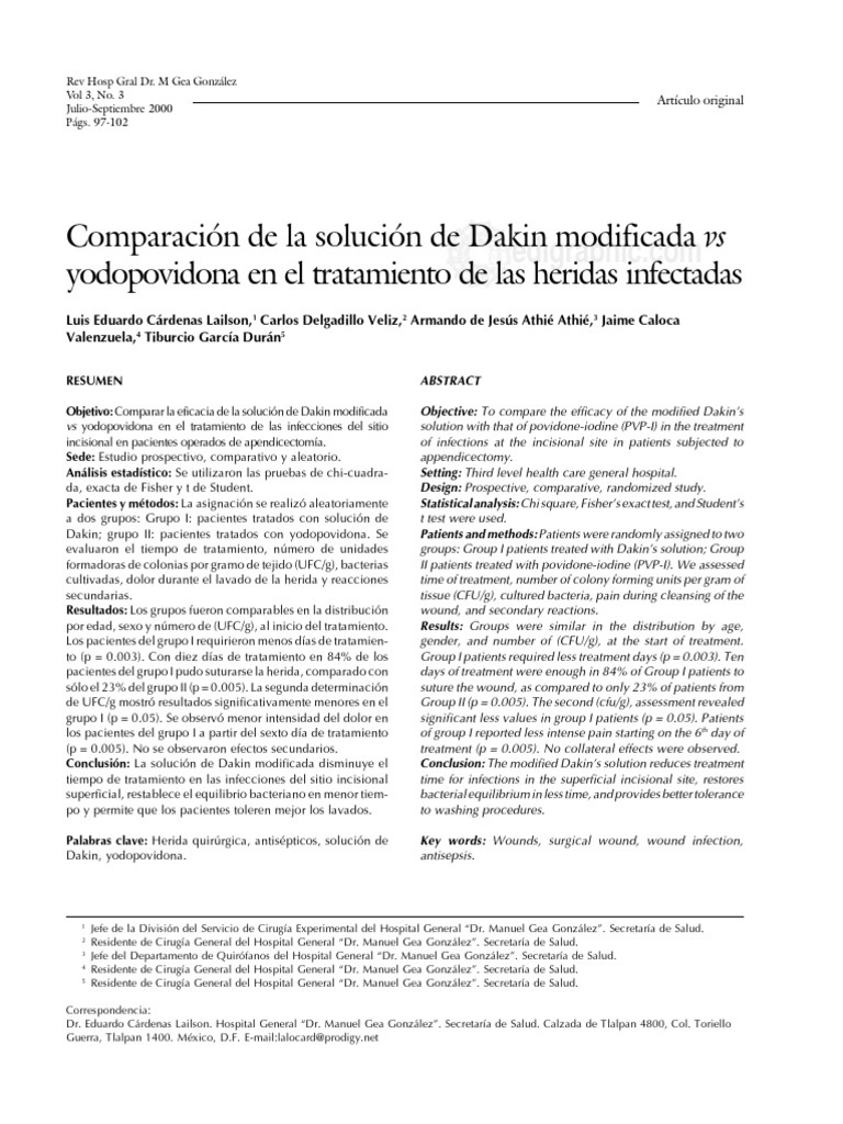 Solución de Dakin | PDF | Medicina | Especialidades Medicas