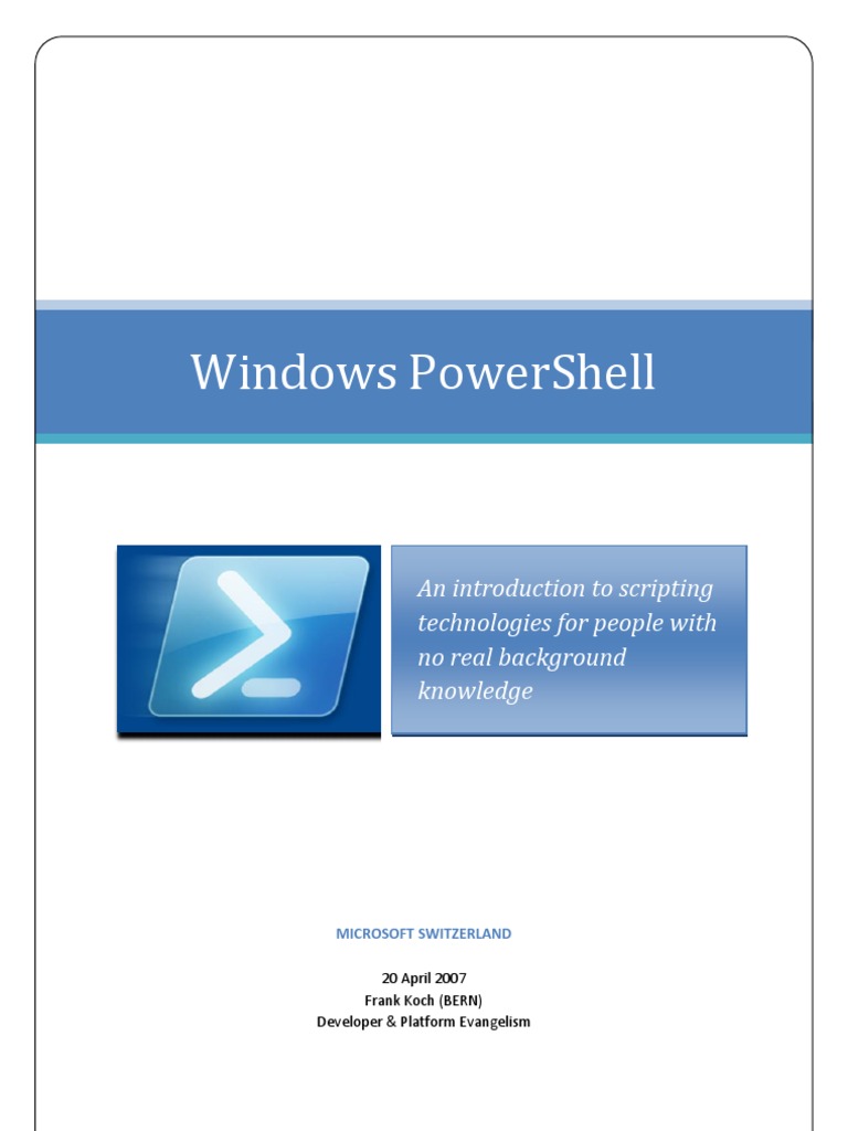 Windows Powershell Tutorial PDF | PDF