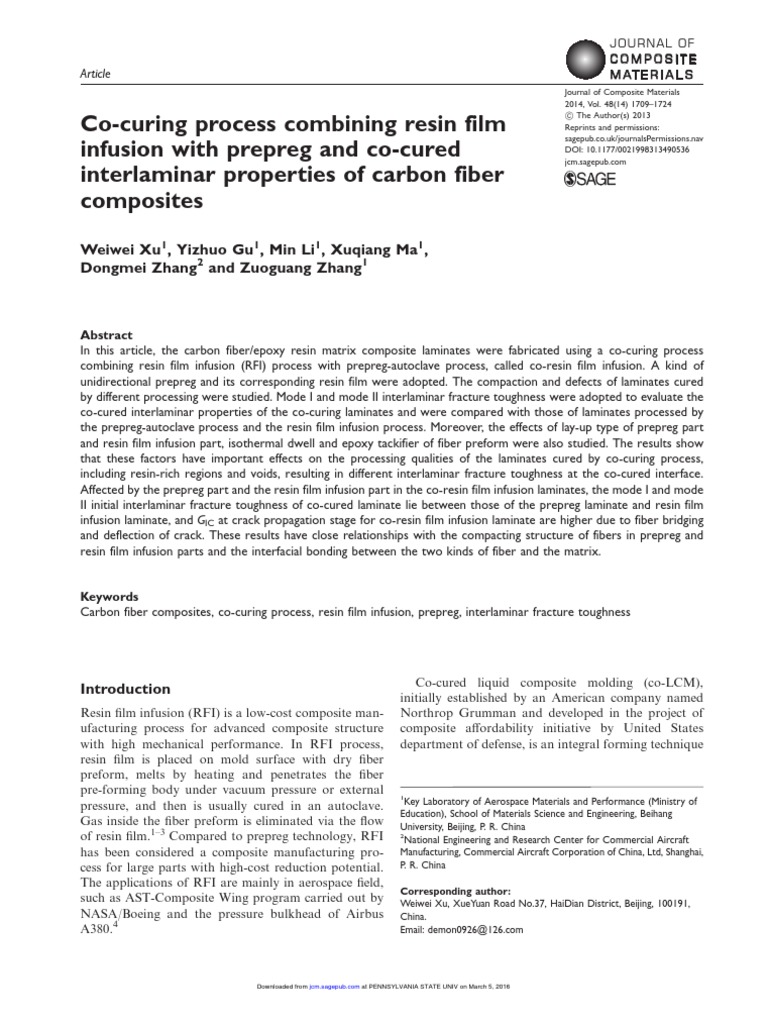 Co-Curing Process Combining Resin Film Infusion With Prepreg and Co ...