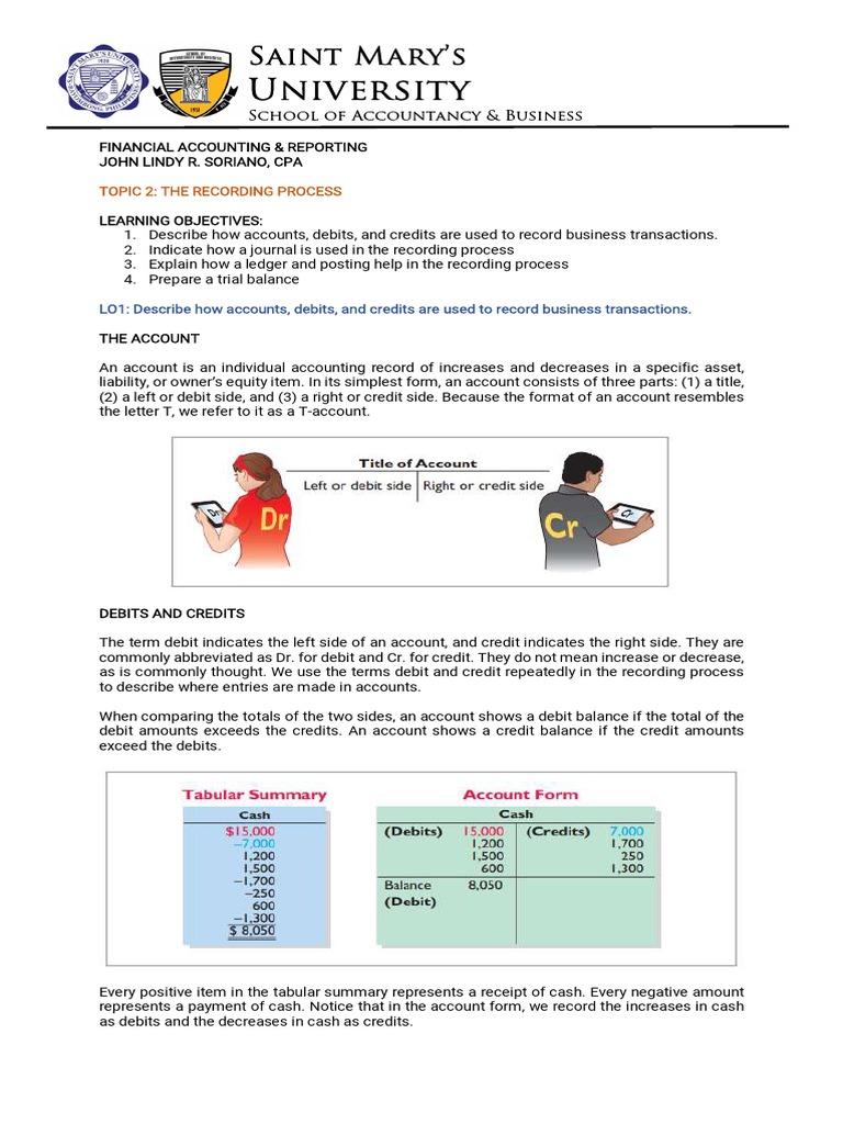 Understanding the Accounting Recording Process | PDF | Debits And ...