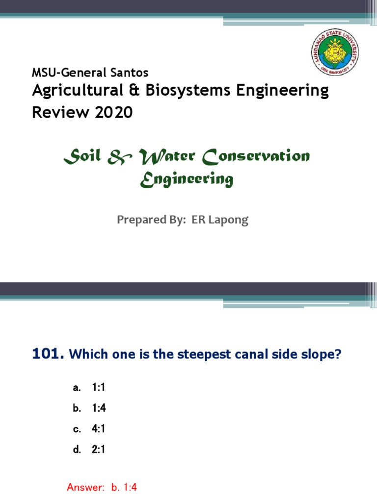 Soil & Water Conservation Engineering: Agricultural & Biosystems ...