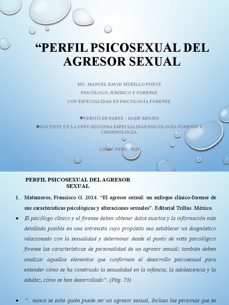Perfil Psicosexual Del Agresor Sexual Pdf La Sexualidad Humana