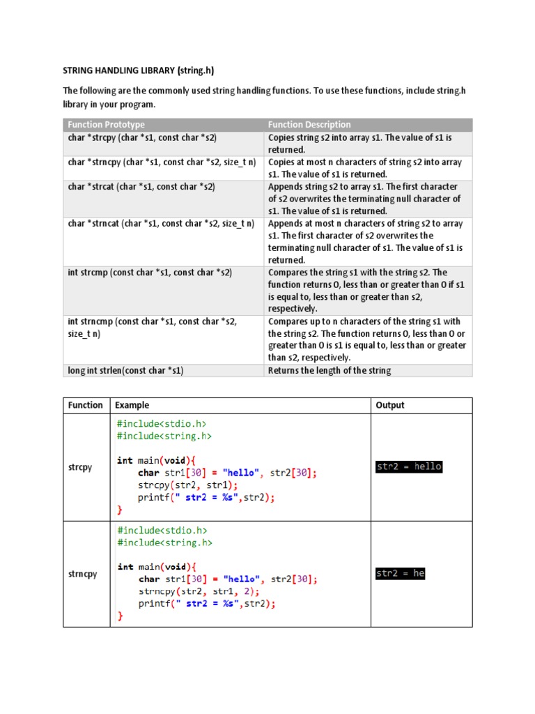 11 - String Handling Library | Download Free PDF | String (Computer Science) | Computer Engineering