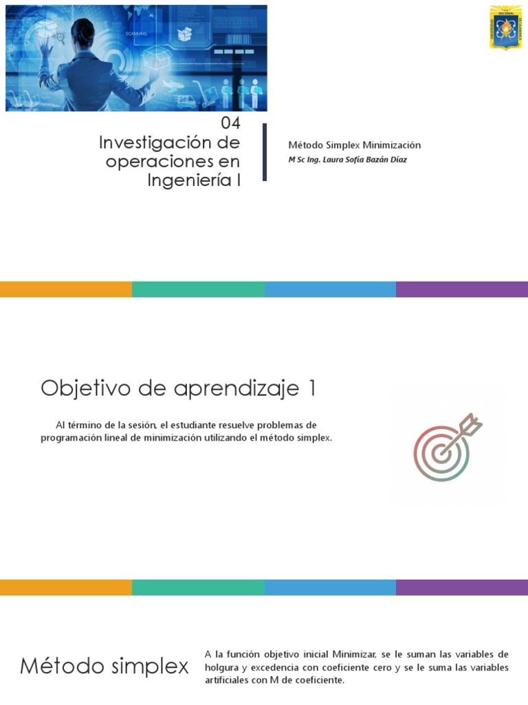 S04 - PPT Método Simplex - Minimización | PDF | Algoritmos y Estructuras de Datos | Lógica ...