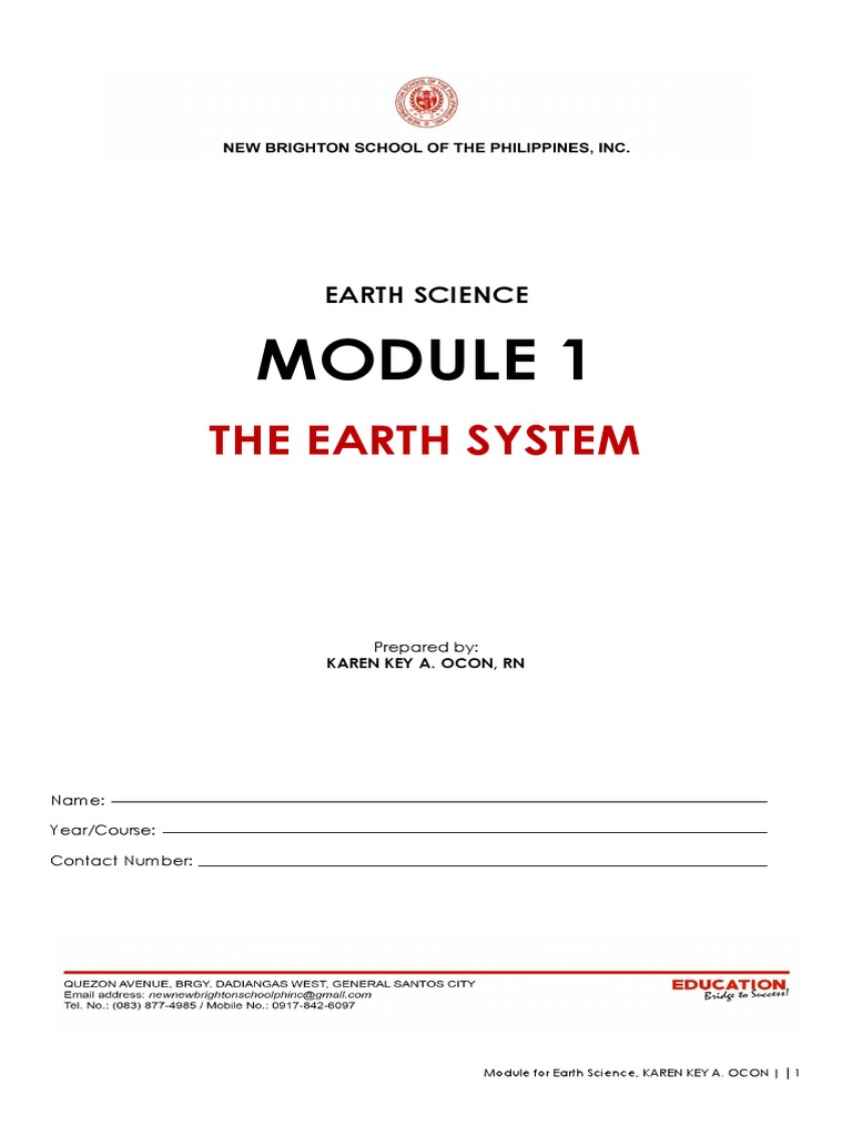 Earth Science MODULE 1 | PDF | Atmosphere Of Earth | Atmosphere