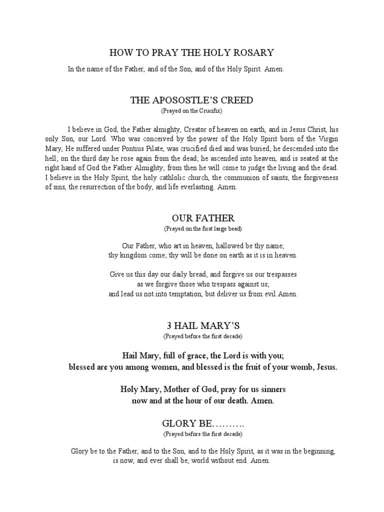 How to Pray the Holy Rosary Guide | PDF | Rosary | Mary, Mother Of Jesus