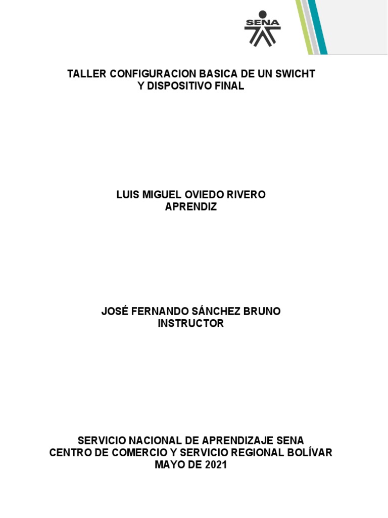 Configuracion Basica de Switch y Dispositivo Final | PDF | Dirección IP | Conmutador de red