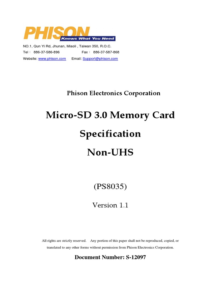Micro-SD 3.0 Memory Card Specification | PDF | Computer Engineering ...