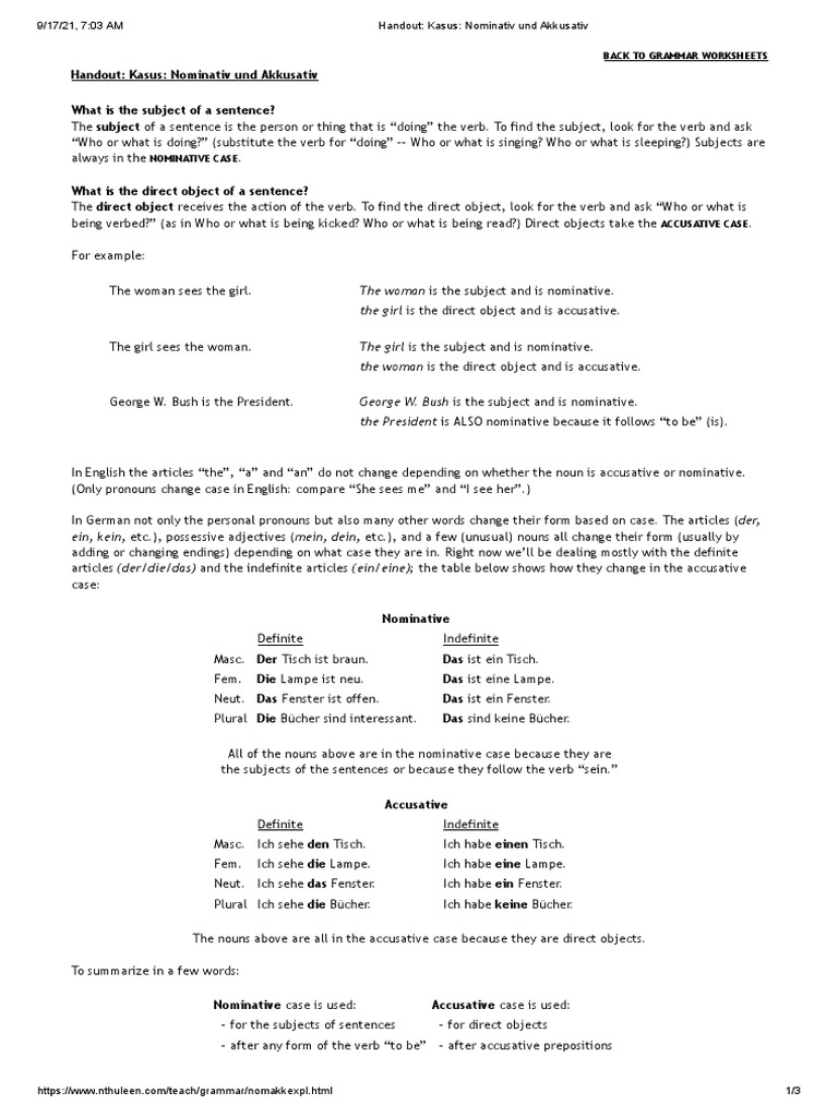 Case Exercises | PDF | Subject (Grammar) | Object (Grammar)